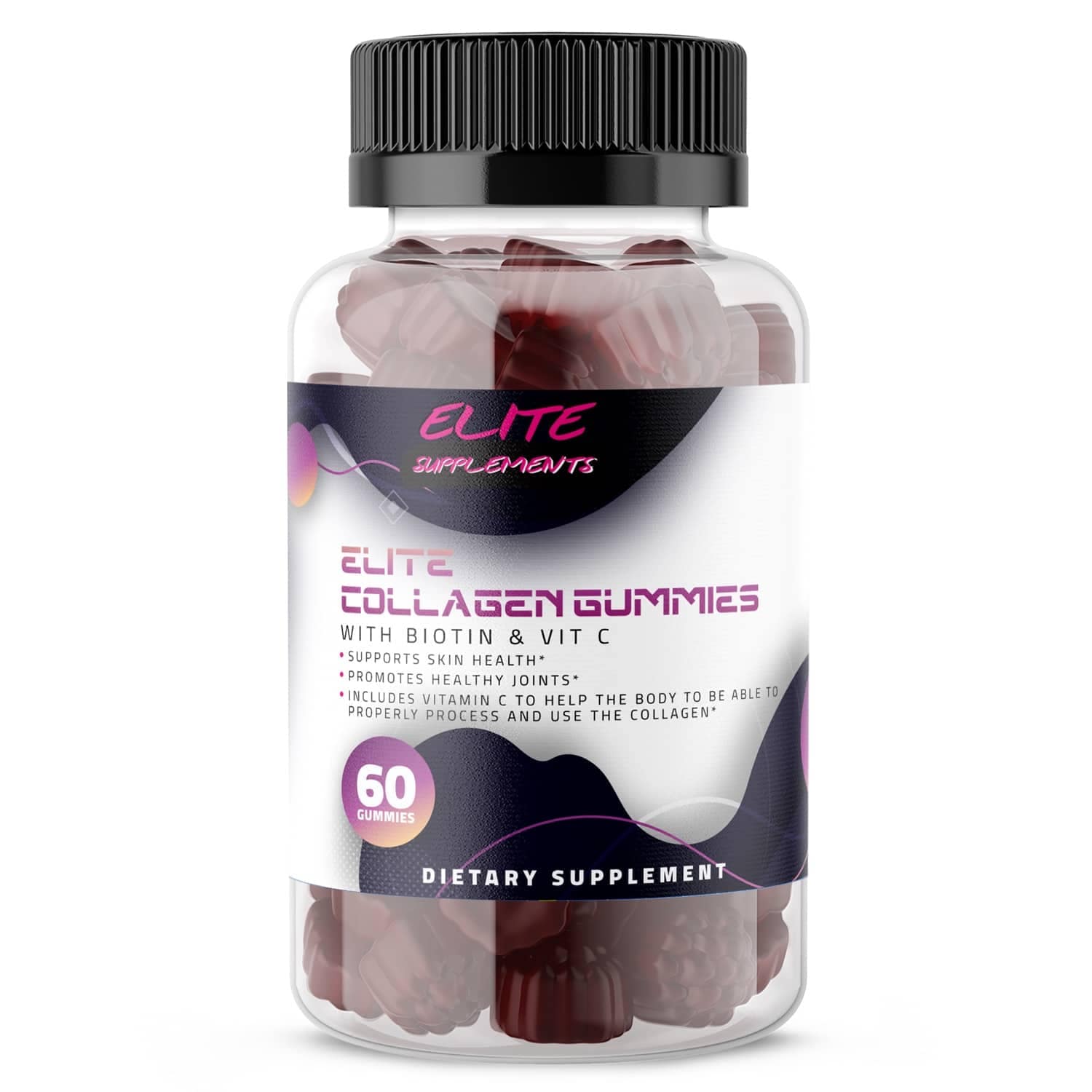 ELITE COLLAGEN GUMMIES 1000MG PLUS VIT C, BIOTIN - Elite Supplements